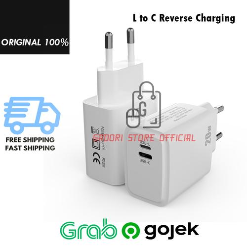 Jual Adapter Charger 20W 2 Port USB C Type C to Lightning Reverse ...