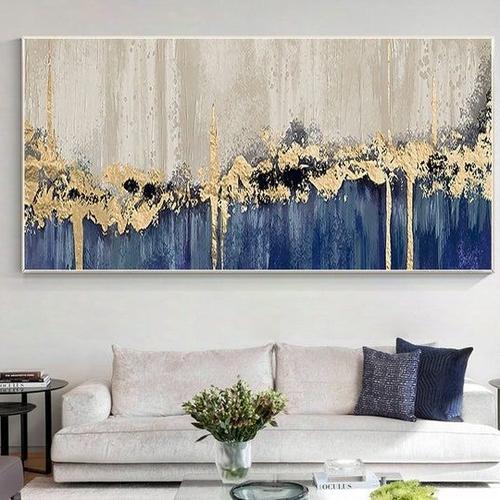 Jual lukisan abstrak blue white texture 150 x 80 cm hiasan dinding - No ...