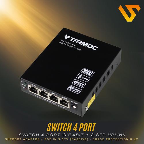 Jual Switch 4 Port Gigabit + 2 SFP Uplink POE | Switch Hub 4 Port ...