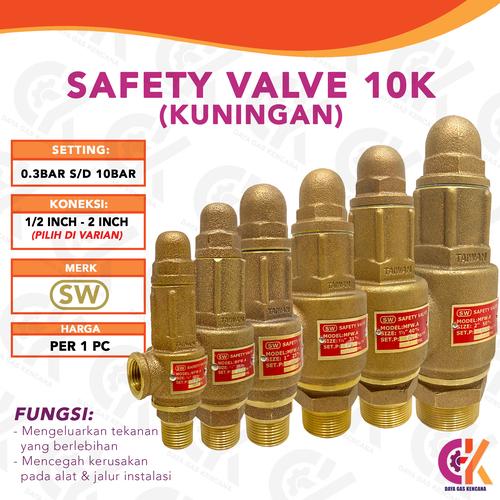 Jual SW Safety Valve Kuningan 10 Bar - Pressure Safety Relief Valve - 3 ...