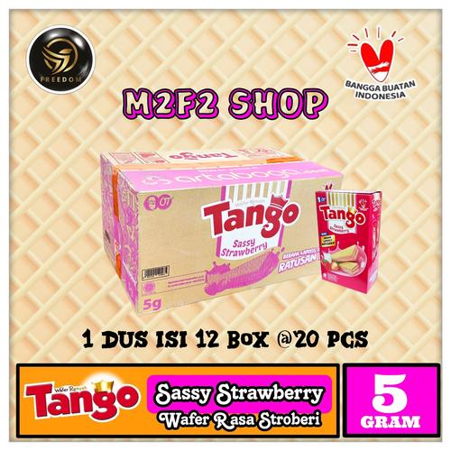 Jual Tango Wafer Sassy Strawberry | Krim Stroberi Susu - 5 gr (Karton ...