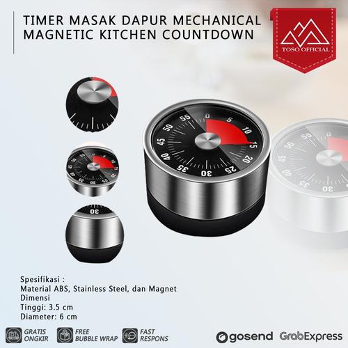 Promo Kitchen Timer baking alarm dapur masak mekanik stainless steel ...