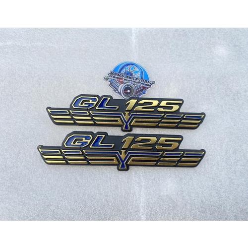 Jual Logo Emblem Box aki GL 125 100 import sepasang kanan kiri Detail ...