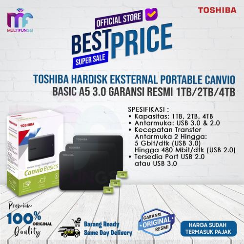 Promo Toshiba Hardisk Eksternal Canvio Basic A5 3.0 1TB/2TB/4TB Micro-USB Cicil 0% 3x - Jakarta ...