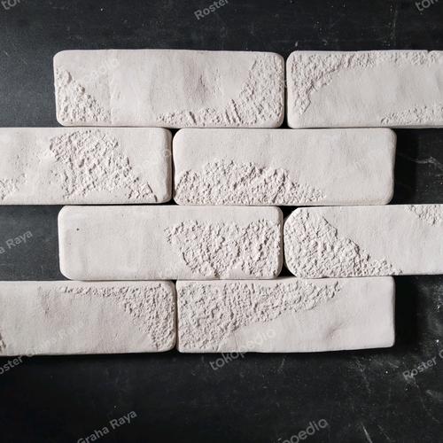 Jual lagi promo akhir tahun/bata tempel import putih texture 7x20x2cm ...