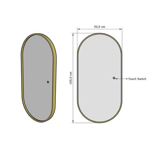 Jual Cermin Oval LED 50x100 cm Lampu Belakag Saklar Sentuh - Putih ...