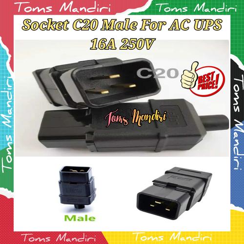 Jual Socket C20 Male for AC UPS 16A 250V - Jakarta Barat - Toms Mandiri ...