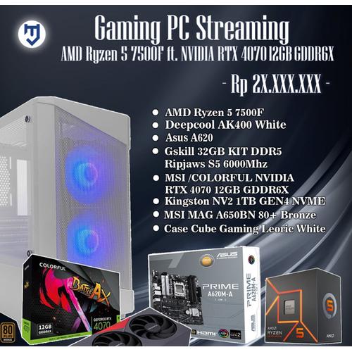 Jual Gaming PC Streaming AMD Ryzen 5 7500F ft. NVIDIA RTX 4070 12GB GDDR6X - Kota Semarang - MJ ...