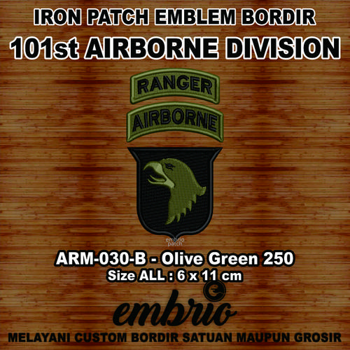 Jual ARM-030-B Patch 101st AIRBORNE DIVISION Screaming Eagles Green ...