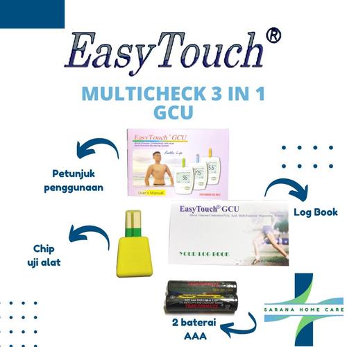 Jual Easy Touch Multicheck 3 In 1 Gcu/ Strip Tes Gula Darah/Strip Tes ...
