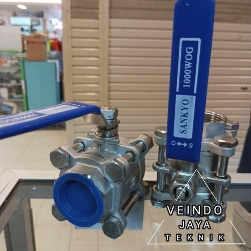 Jual Ball Valve SANKYO 4" inch SS316 1000 WOG type 3PC - Jakarta Barat ...
