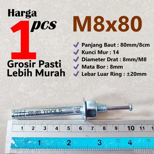 Jual Hit Anchor M8x80 8cm Dynabolt Angkur Ketok 8mm / High Anchor M8 x ...