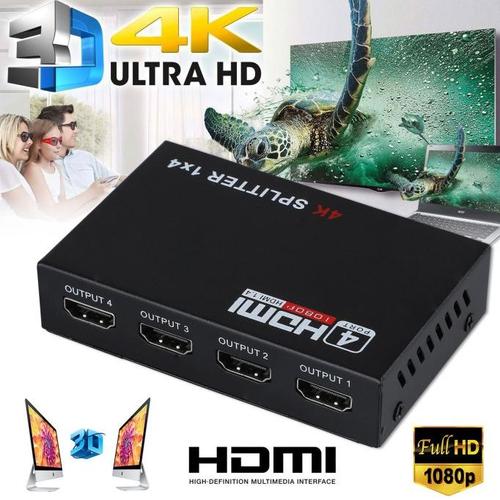 Jual HDMI SPLITTER 4 OUTPUT PORT 1X4 HUB HD 4K 1080P 3D V1.4 AMPLIFIER ...