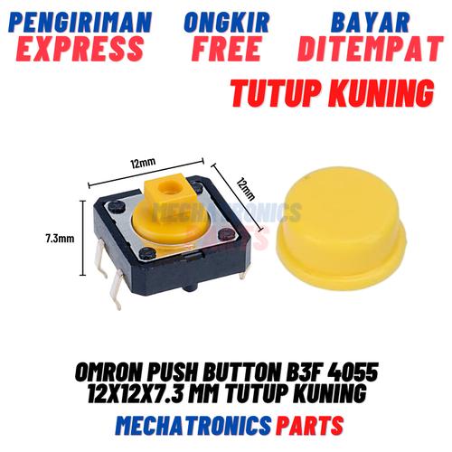 Jual Omron Push Button B3F 4055 12x12x7.3 mm Tutup Tactile Switch ...