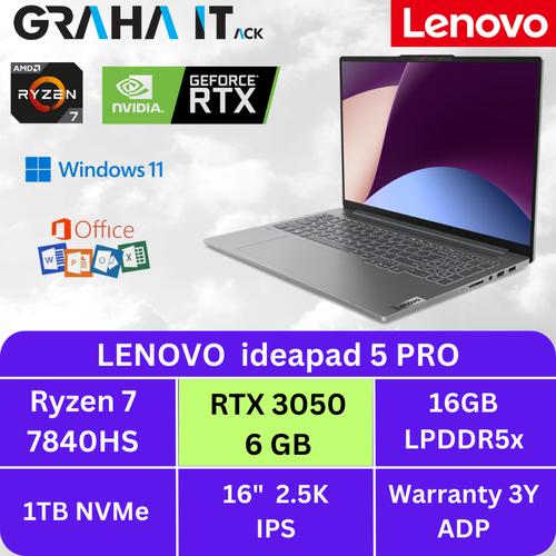 Promo LENOVO IP5 PRO 4GID RYZEN 7-7840HS 16GB 1TB SSD RTX3050-6GB 16" 2 ...