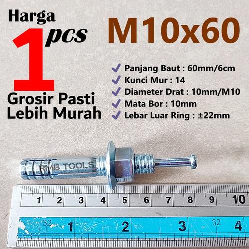Jual Hit Anchor M10x60 6cm Dynabolt Angkur Ketok / High Anchor M10 x 60 ...