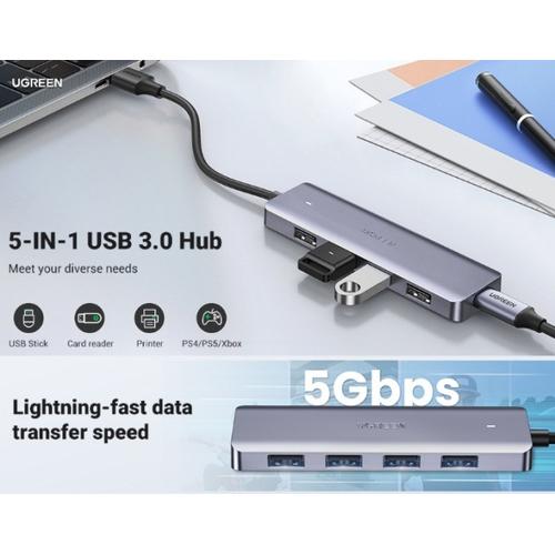 Jual UGREEN USB HUB 4Port USB 3.0 Ultra Speed Design Slim With Power ...