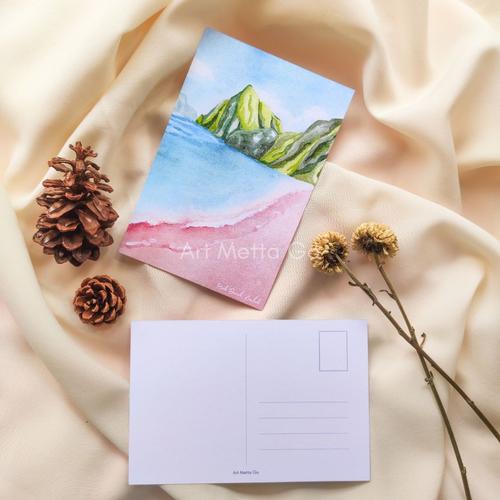Jual Kartu Pos Pantai Tangsi Lombok | Postcard Pantai Pink Aesthetic ...