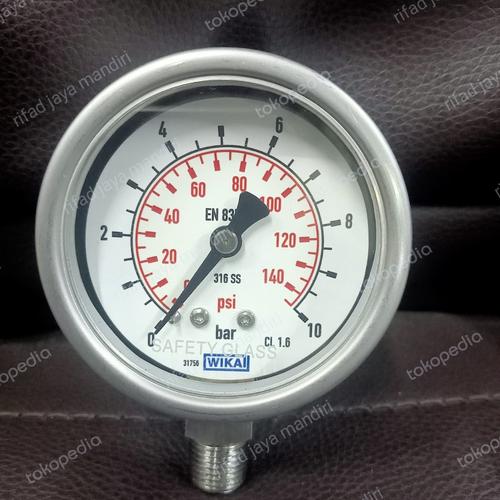 Jual pressure gauge wika 10 bar/140psi size 2 1/2 full stainless ...