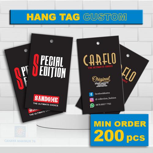 Jual Hang tag custom cetak 1 sisi label baju hang tag gamis hang tag ...