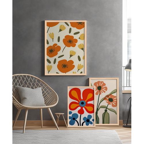 Promo Hiasan Dingin Bingkai Kayu Gambar Bunga, Floral Flower Wall ...