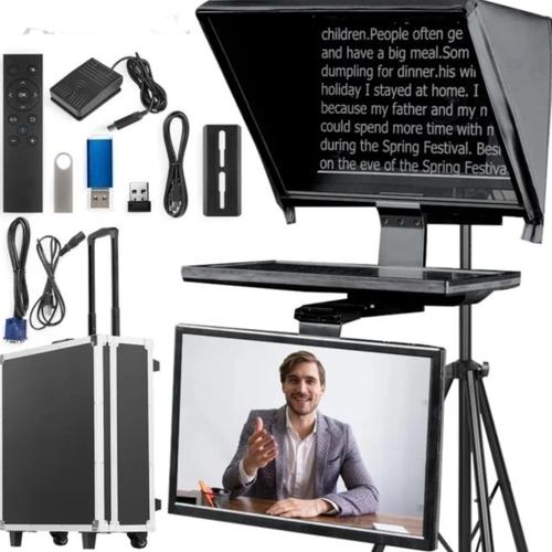 Jual Teleprompter Magic Glass Dual DM22. w/ Monitor 22 in flip dan 22 ...