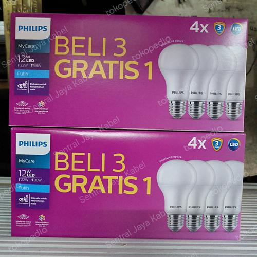 Jual PHILIPS LAMPU LED 12W MYCARE 12 WATT PAKET ISI 4 ASLI GARANSI ...