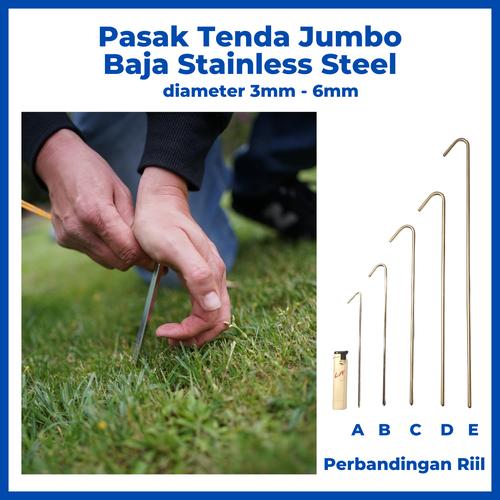 Jual Pasak Tenda Baja Stainless Steel Anti karat Heavy Duty & Kuat - D ...
