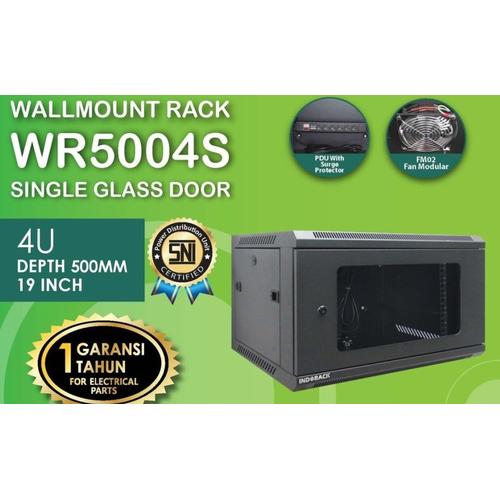 Jual WR5004S INDORACK Wallmount Rack 4U Depth 500mm Single Door ...
