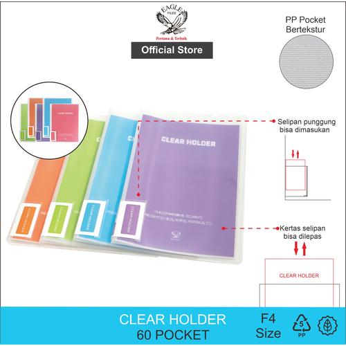 Jual Document Keeper/Clear Holder Noon Color 60 Pocket FC E 329 - Green ...