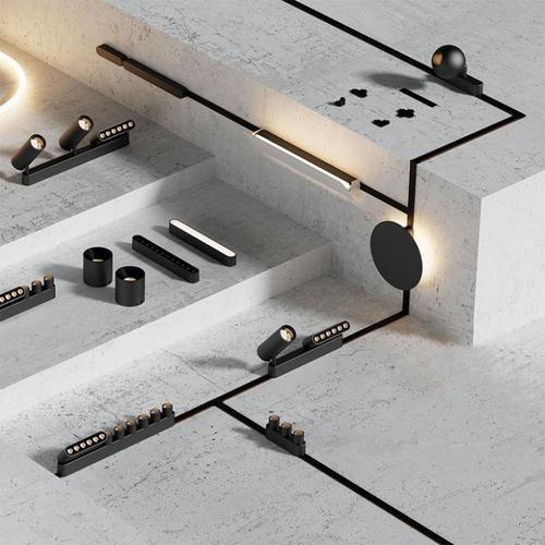 Jual AMC P20 Rel Dimmable Magnetic Track Light Ultra Thin Rail Surface ...