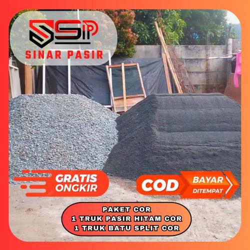 Jual paket cor 1 truk batu split & 1 truk pasir hitam cor murni - Kab ...