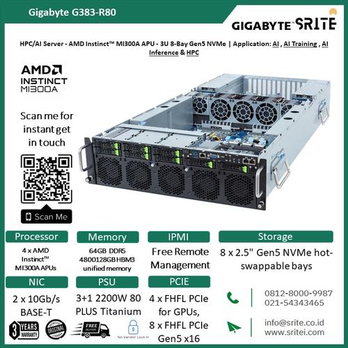 Jual Gigabyte GPU HPC AI Server AMD Zen 4 Instinct MI300A Accelerator APU - Jakarta Barat ...