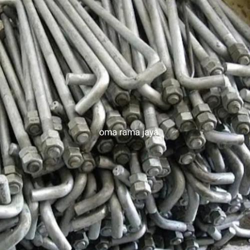 Jual angkur l besi beton HDG m12 × 20cm Hot dip Galvanis 2mur 2ring ...