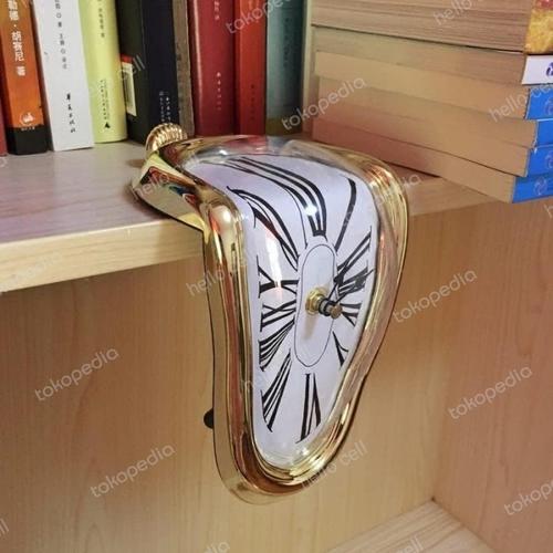 Jual Creative Jam Dinding L Shape Dali Clock Men cair Time Loop Clock ...