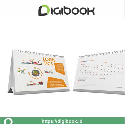 Jual kalender duduk tatakan linen biru 8 lembar 2 muka custom order ...