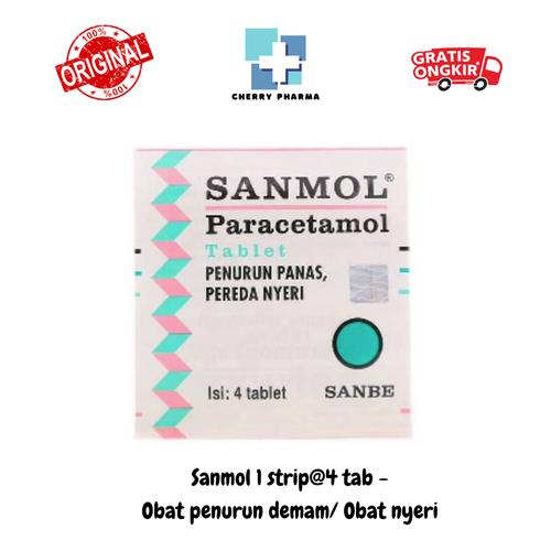 Jual Sanmol 500mg 1 Strip Isi 4 Tablet/ Obat Demam/ Obat penurun demam ...