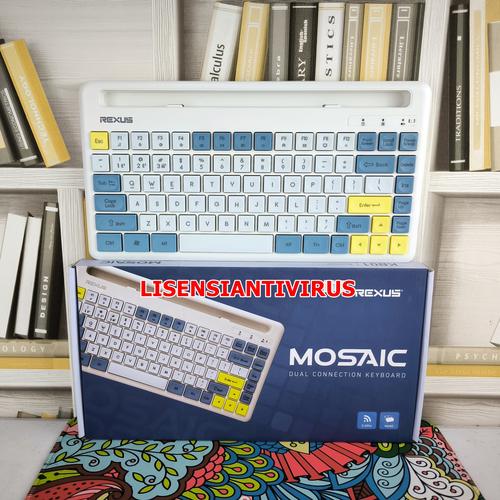Jual Rexus Keyboard Bluetooth Dual Connection Mosaic KB01 With Phone ...
