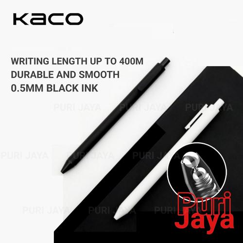 Jual Kacogreen Kaco Pen Black Gel Ink Pen Pena Pulpen Ballpoint - MI ...