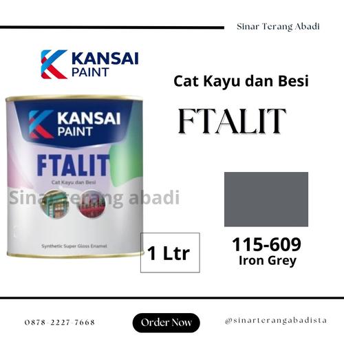 Jual Cat kayu & besi Kansai Paint 1 KG Ftalit 609 Iron Grey KF - 609 ...