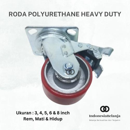 Jual Roda Troli 5 inch Hidup Only PU Merah Heavy Duty - Jakarta Barat ...