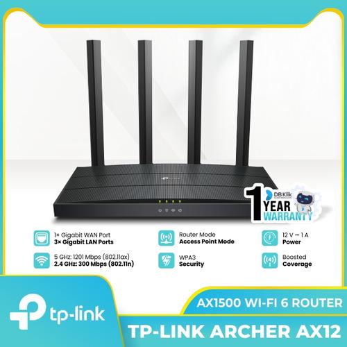 Promo Router Tp-Link Archer AX12 AX1500 Dual-Band Gigabit Wi-Fi 6 Cicil ...