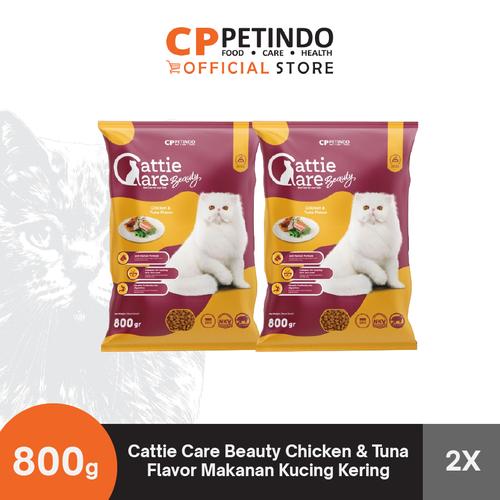 Jual Cattie Care Beauty Chicken & Tuna Makanan Kucing Kering 800gr ...