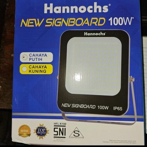 Jual FLOOD LIGHT LED NEW SIGNBOARD 100 WATT HANNOCHS / LAMPU SOROT LED ...