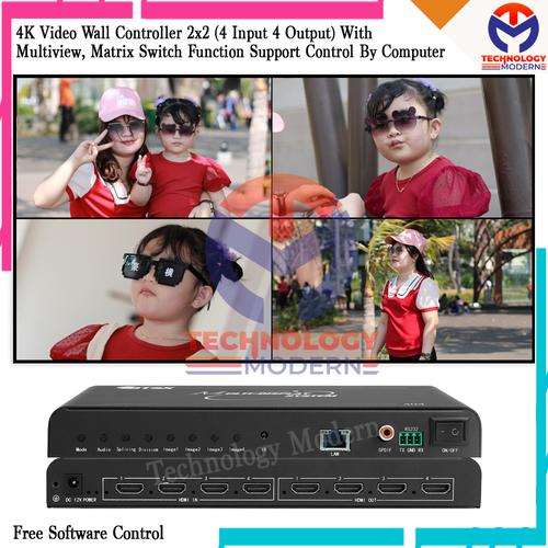 Jual 4K HDMI Matrix 4x4 + Video Wall Controller 2x2 (4 In 4 Out ...