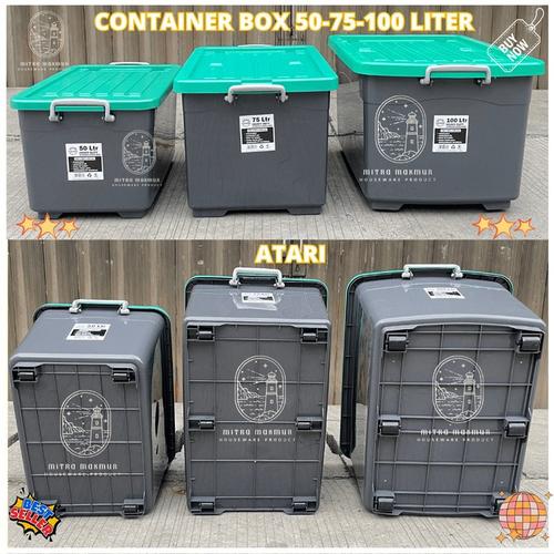 Jual Kontainer Box Roda Atari 75 Liter Container Box Serbaguna Kotak ...