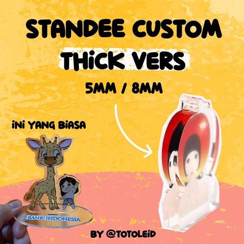 Jual standee acrylic tebal tanpa kaki / standee thick - 8mm 1 sisi, 5 ...