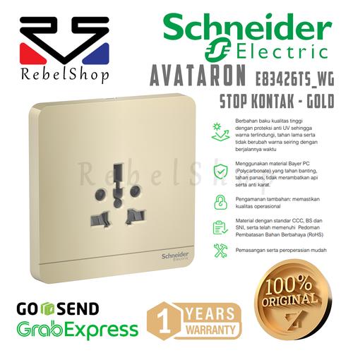 Jual Schneider Stop Kontak Universal AvatarOn Gold 16A - E83426TS_WG ...