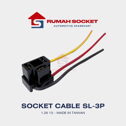 Jual SOKET KABEL LAMPU / SOCKET CABLE / RUMAH SKUN H4 KAKI 3 SEAL BEAM ...