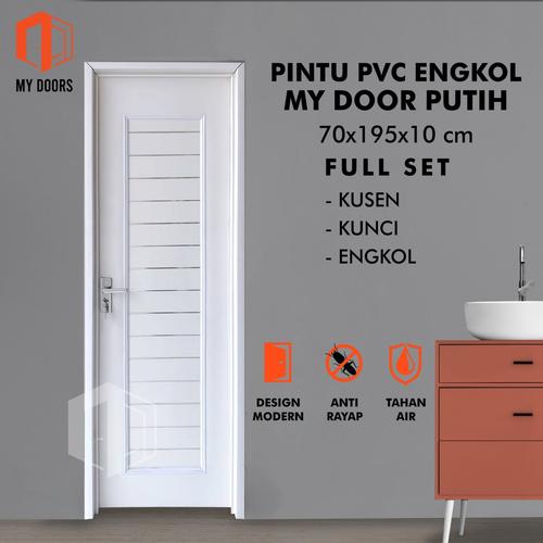 Promo Pintu Kamar Mandi PVC Minimalis Full Panel Dengan Handle Engkol ...